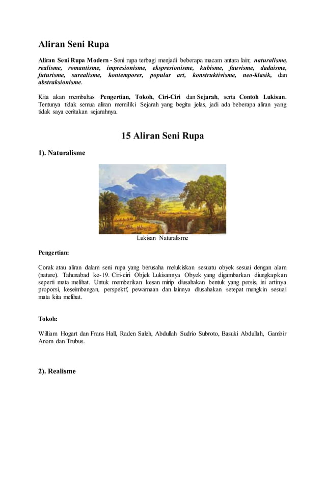 Aliran seni rupa | DOCX