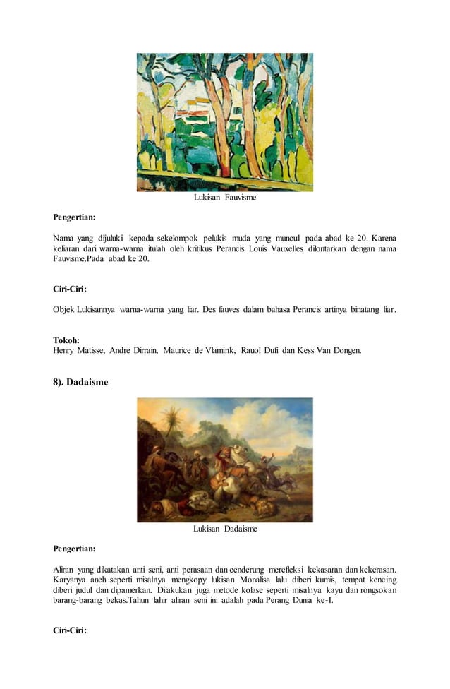 Aliran seni rupa | DOCX