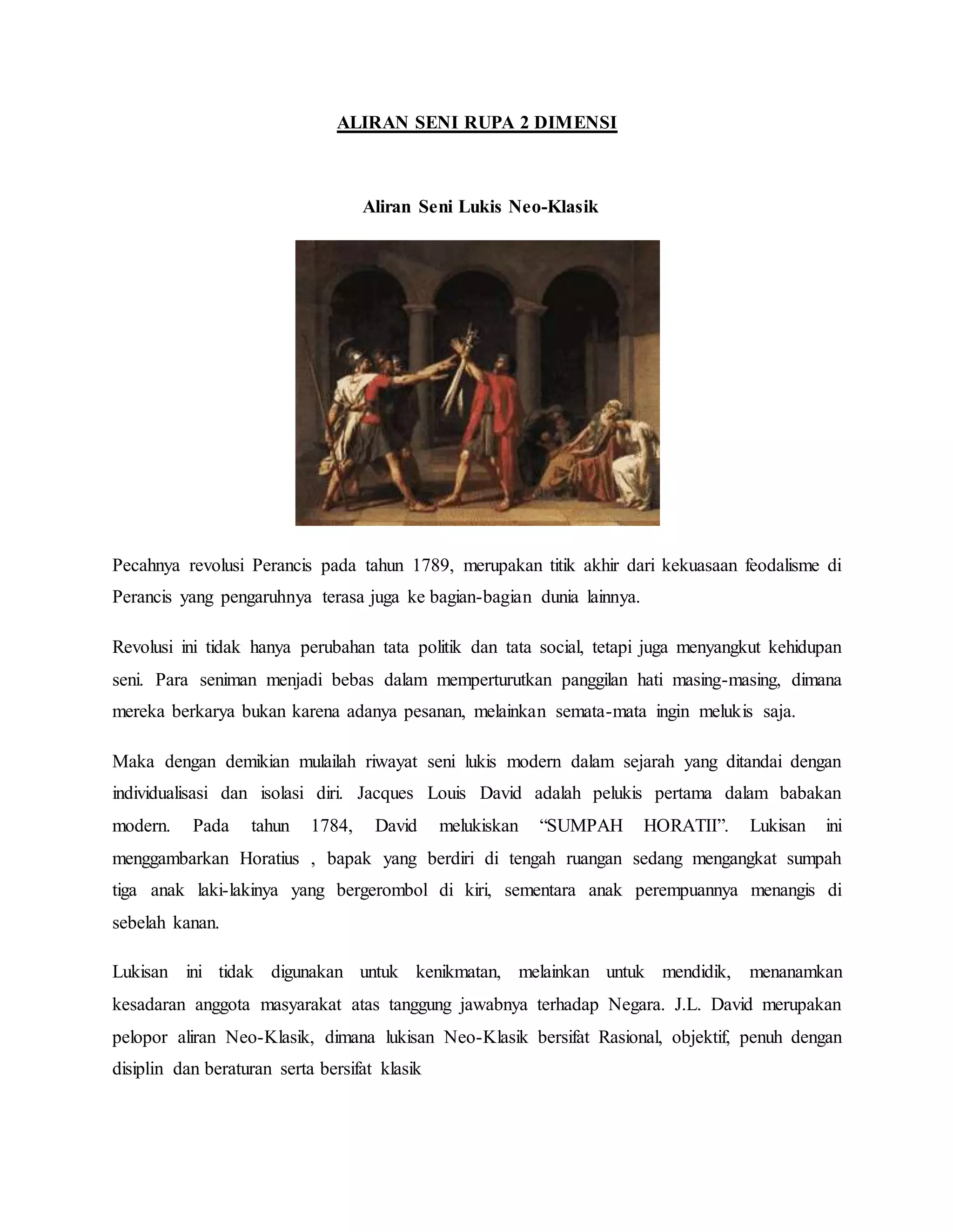 Aliran seni rupa 2 dimensi | DOCX