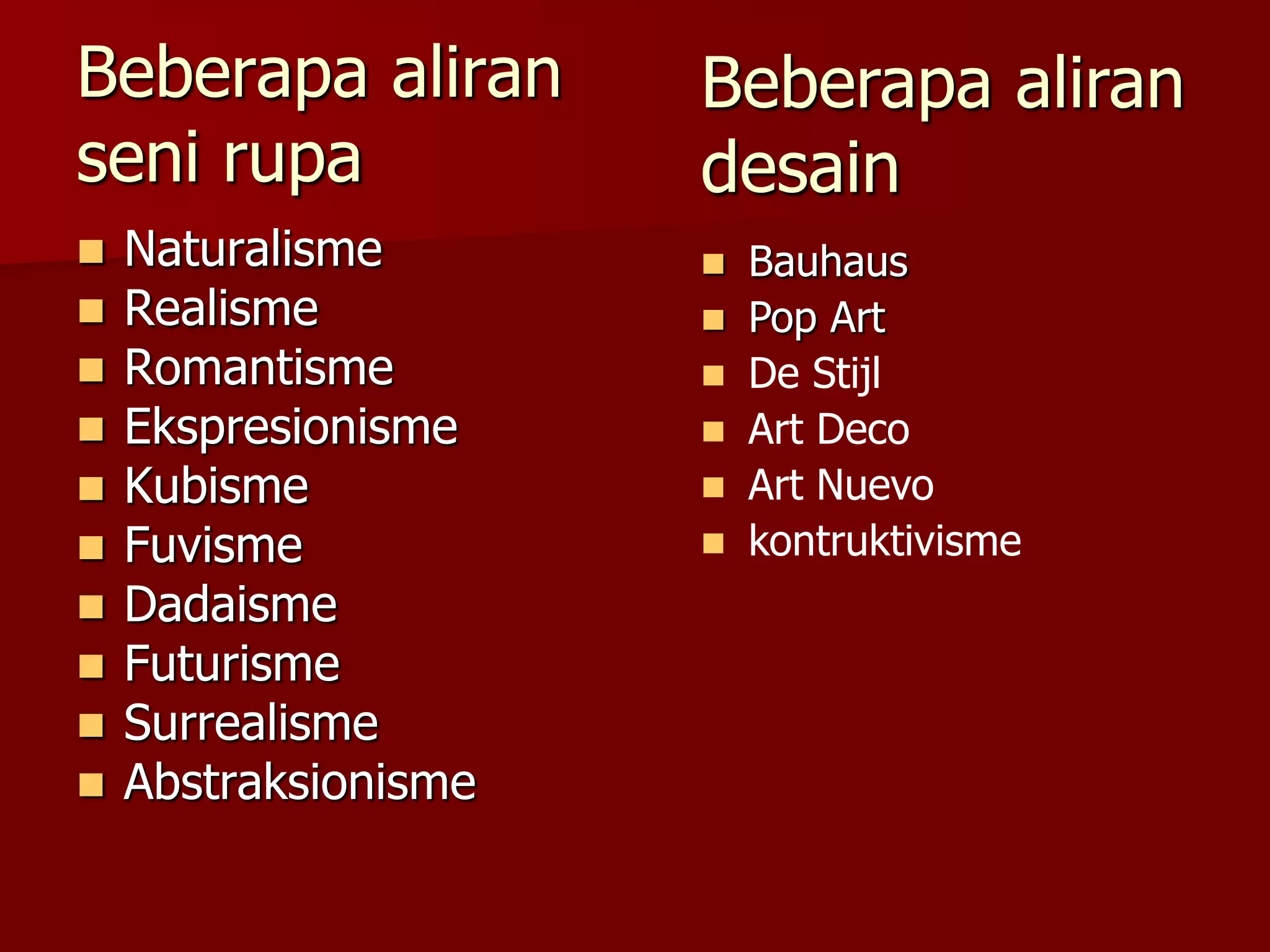 Aliran seni rupa_dan_desain | PPT