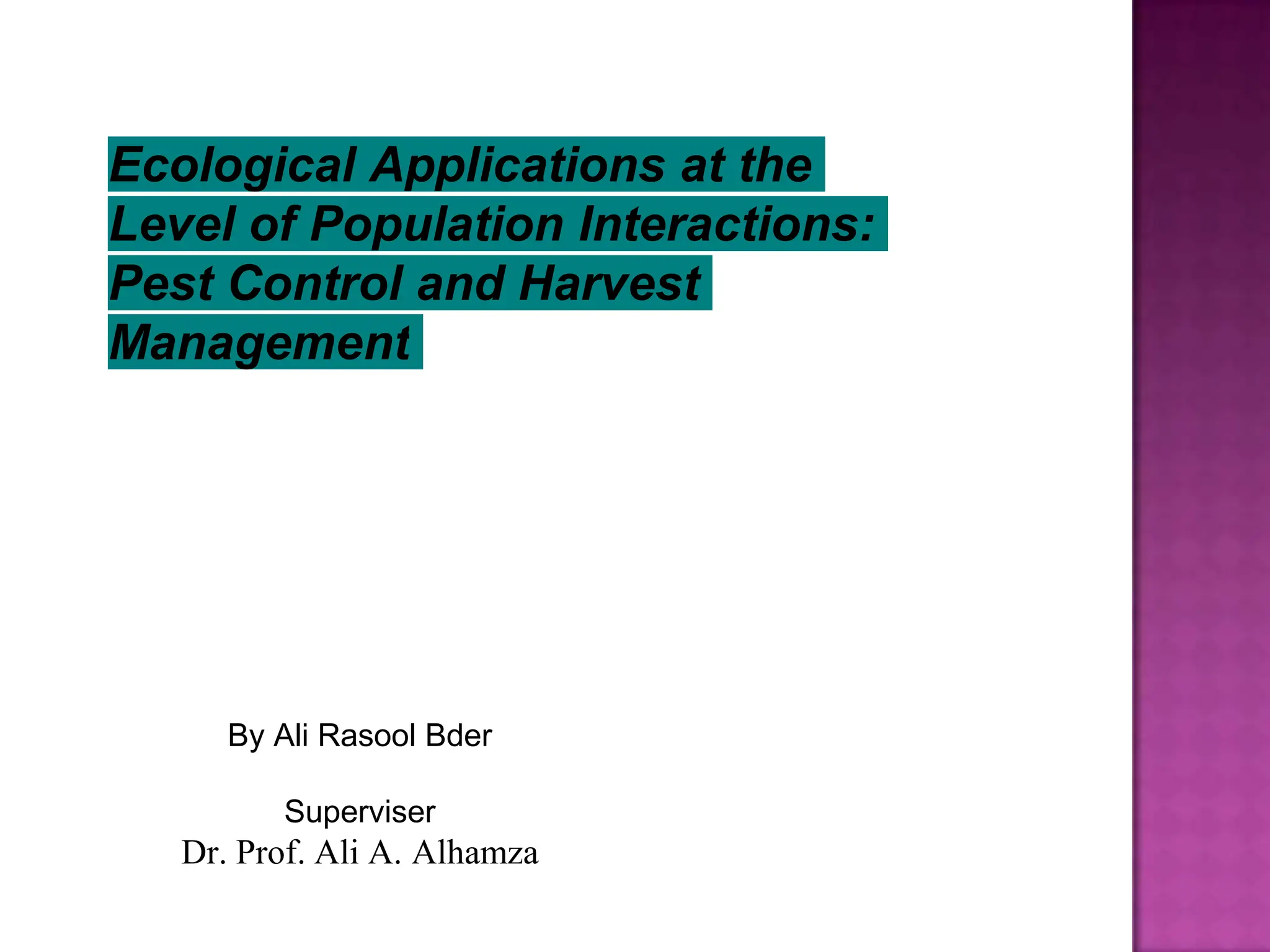 ali rasool ecology.pptxpopulation impact | PPT