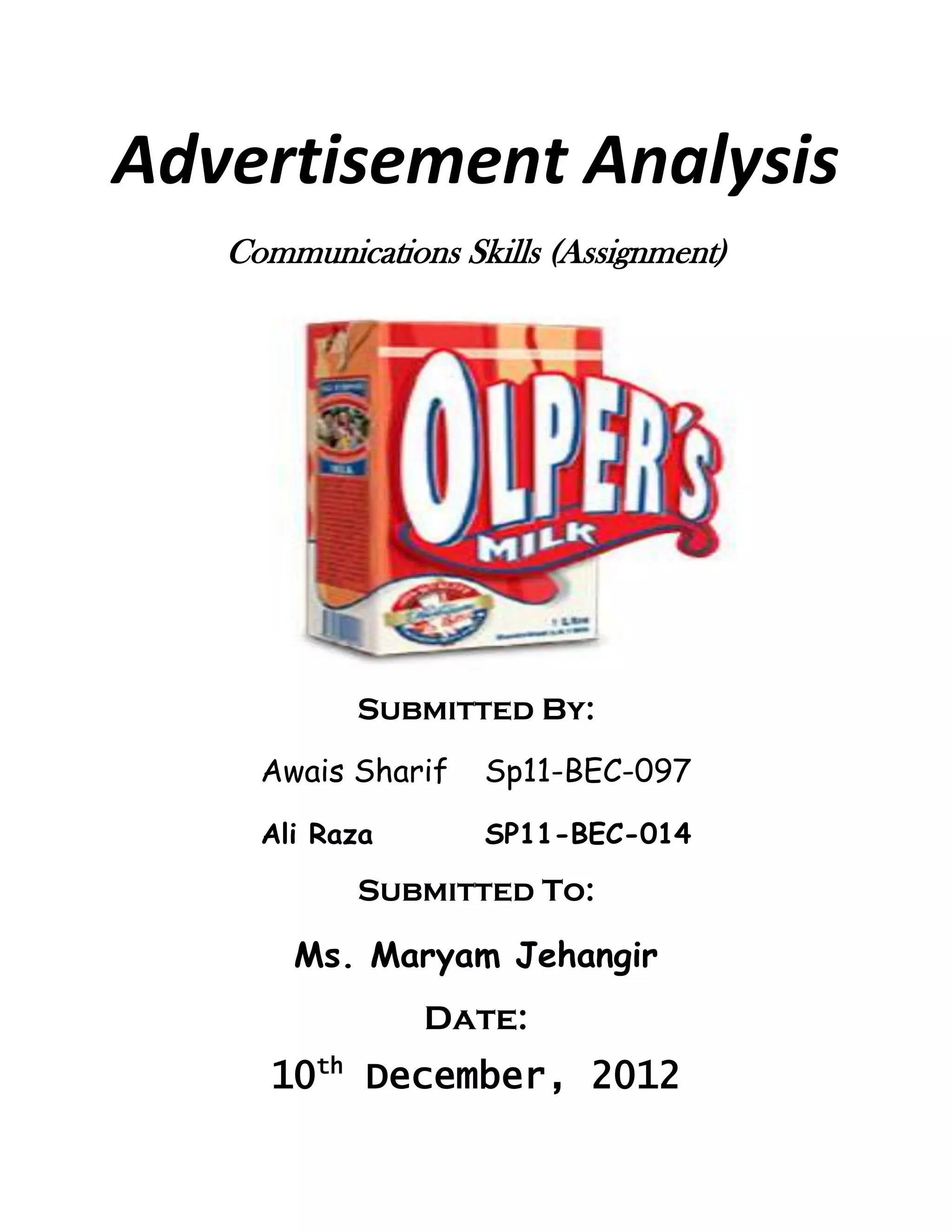 Advertisement Analysis | DOCX
