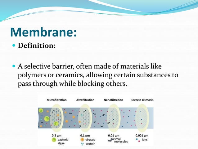 Membrane Separation Process (Water Treatment) | PPTX