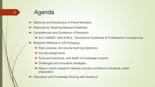 Teaching research methods in LIS programs: Approaches, formats, and innovative strategies | PPT