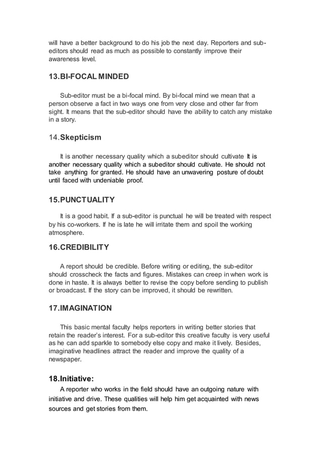 Qualities Of Sub Editor | DOCX | Desktop Publishing | Computer Software ...