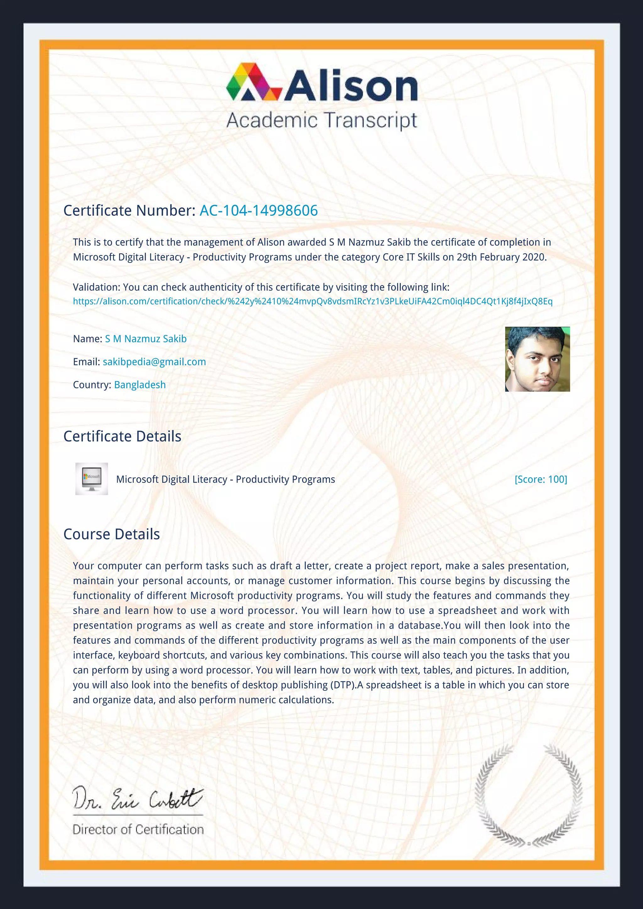 Alison transcript-104-14998606 | PDF