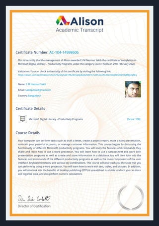 Alison transcript-104-14998606 | PDF