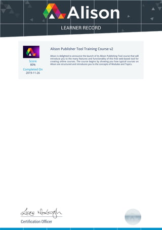 Alison learner record | PDF