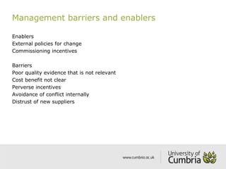 Barriers to, and enablers of, adoption of technology enabled care ...