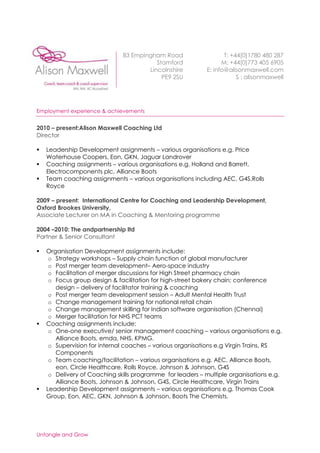 Alison Maxwell CV | DOCX