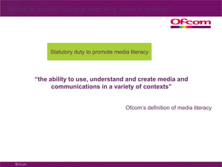 Alison Preston, Ofcom, UK - Ofcom’s media literacy research | PDF
