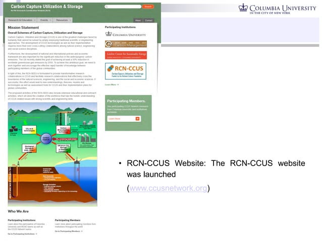 RCN-CCUS Research Coordination Network - CCUS - presentation given by Alissa Park at the UKCCSRC ...