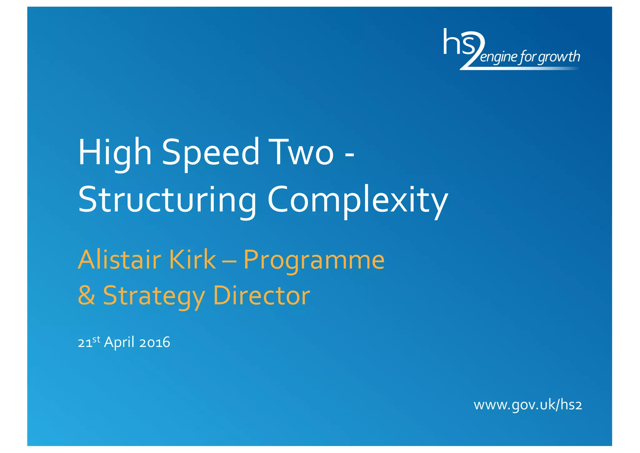 High Speed Two, Keeping Things Simple | PDF