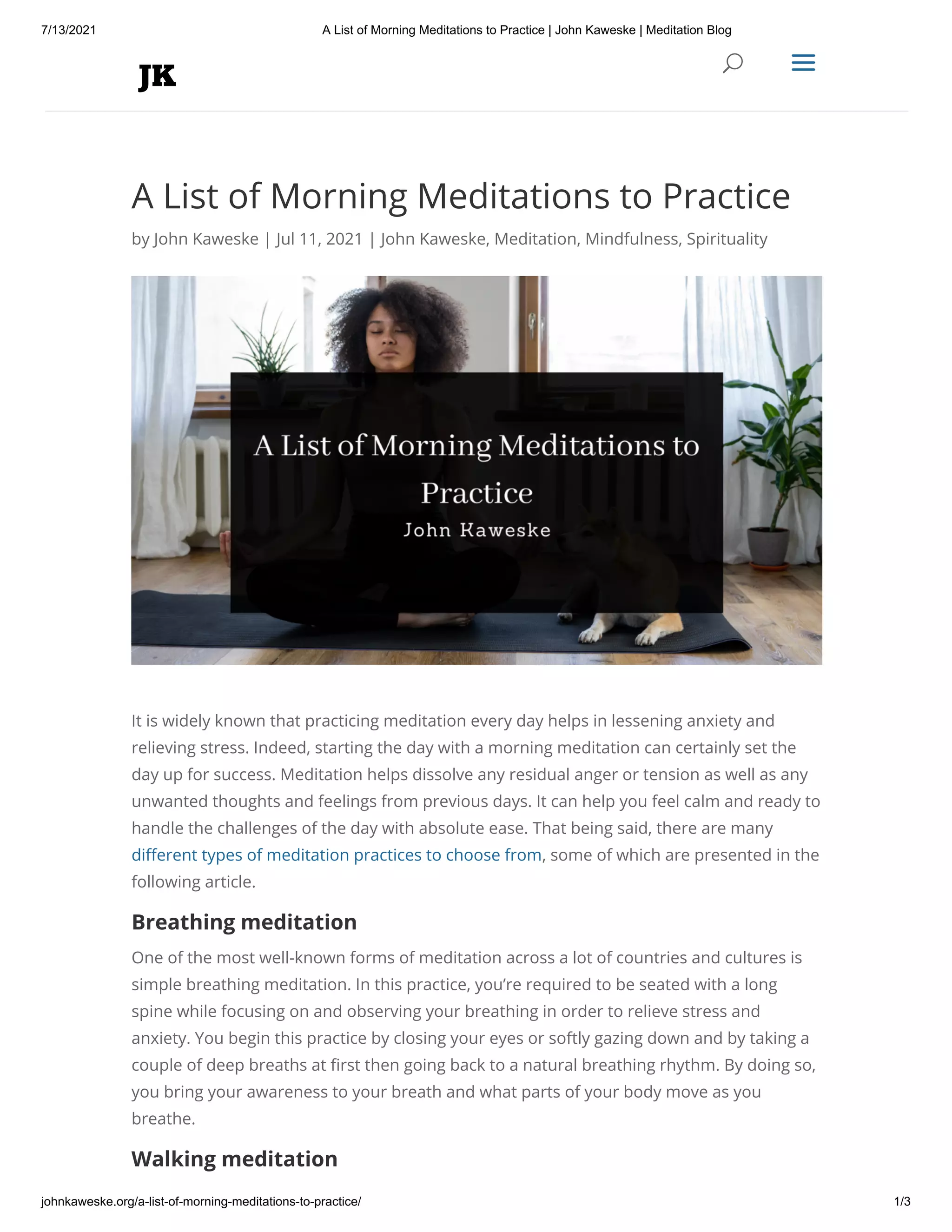 A List of Morning Meditations To Practice | PDF | Wellness | Healthy Living
