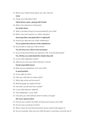 A list of the 50 most common interview questions for parents which ...