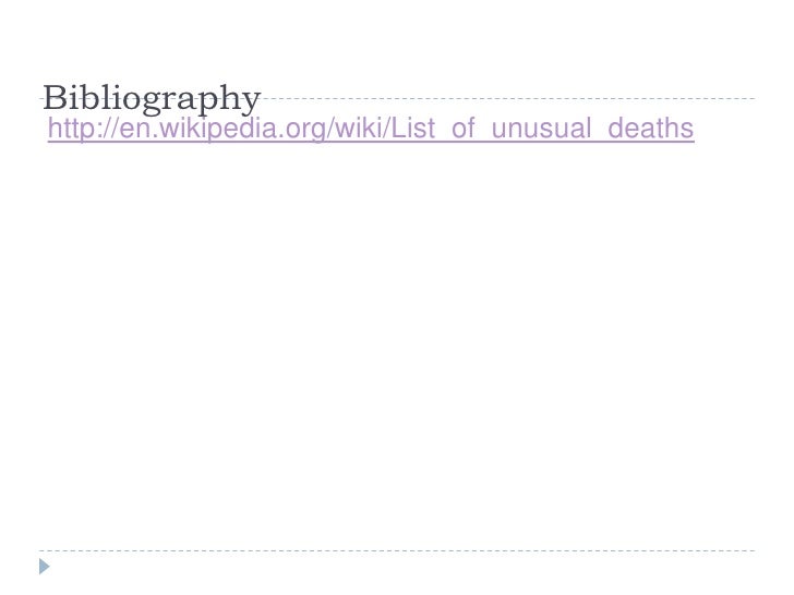 A list of unusual deaths