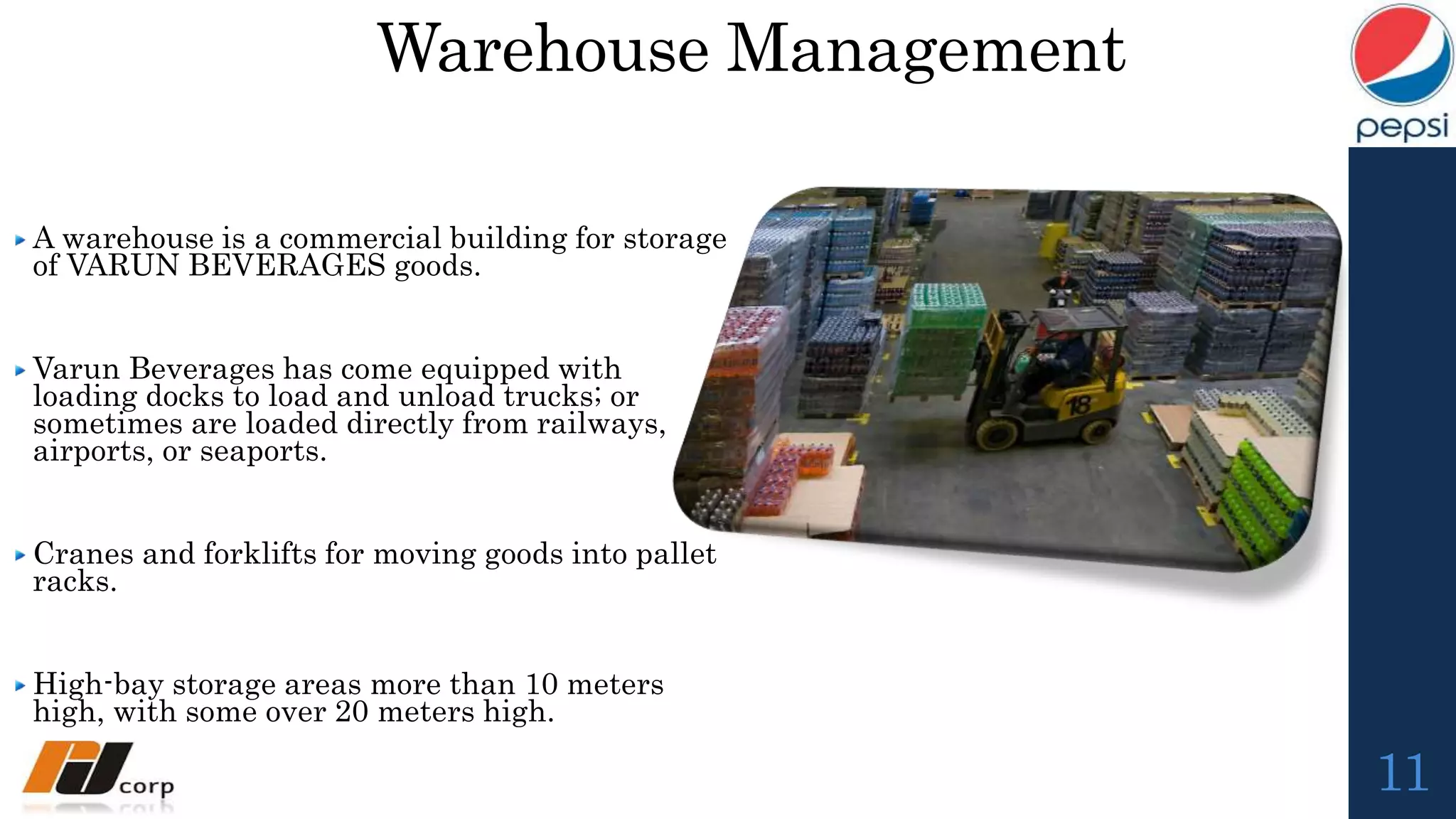 Pepsi Inventory Management, Distribution Channels and Warehousing | PPSX