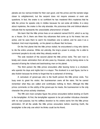 A literary analysis of the little prince | DOCX