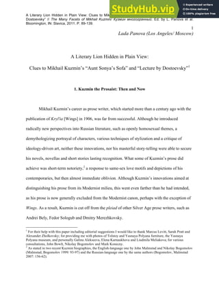 A Literary Lion Hidden In Plain View Clues To Mikhail Kuzmin S Aunt ...