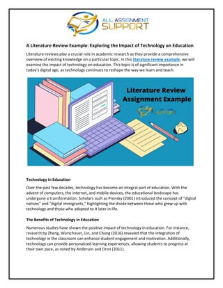 A Literature Review Example: Exploring the Impact of Technology on ...