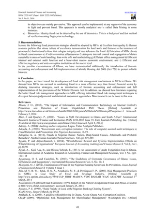 A literature review of fraud risk management in micro finance ...