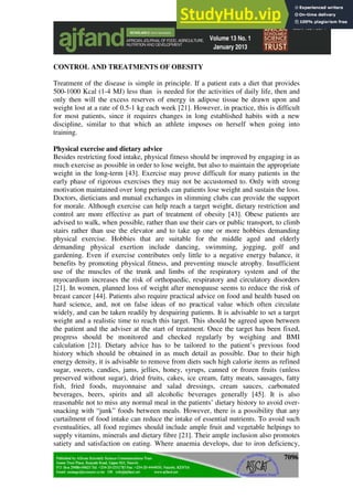 A Literature Review Of Role Of Obesity In Adult Health With Reference ...