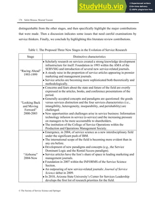 A Literature Review Of Service Research Since 1993 | PDF