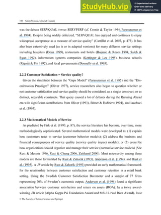 A Literature Review Of Service Research Since 1993 | PDF