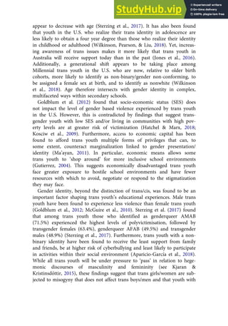 A Literature Review Of The Secondary School Experiences Of Trans Youth ...