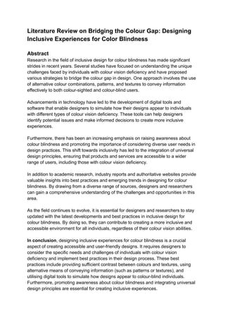 A Literature Review on colour blindness. | PDF