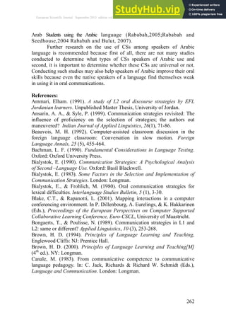 A LITERATURE REVIEW ON COMMUNICATION STRATEGIES IN LANGUAGE LEARNING | PDF