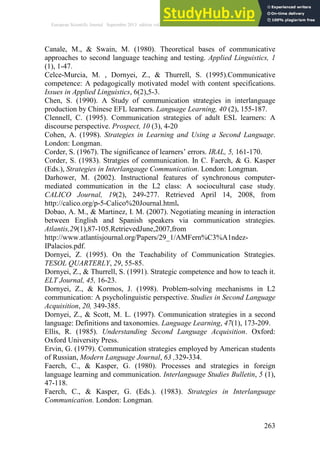 A LITERATURE REVIEW ON COMMUNICATION STRATEGIES IN LANGUAGE LEARNING | PDF