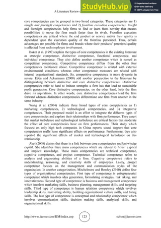 A LITERATURE REVIEW ON CORE COMPETENCIES | PDF