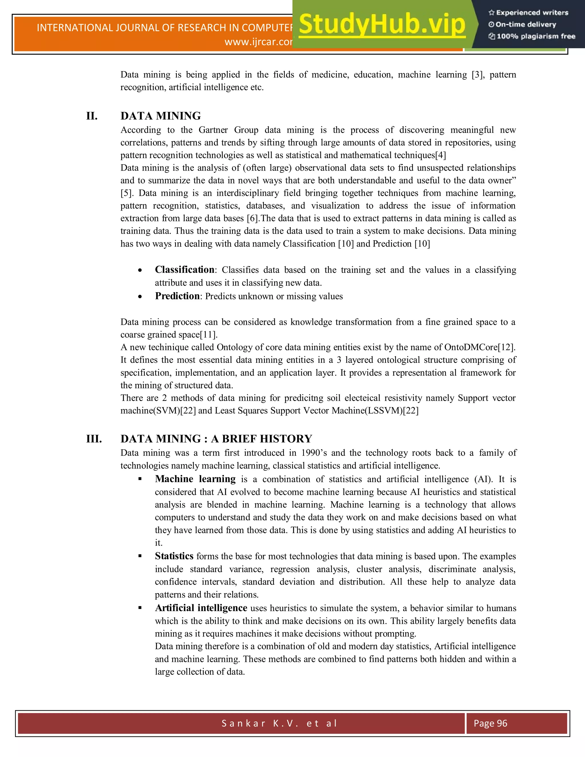 A LITERATURE REVIEW ON DATAMINING | PDF