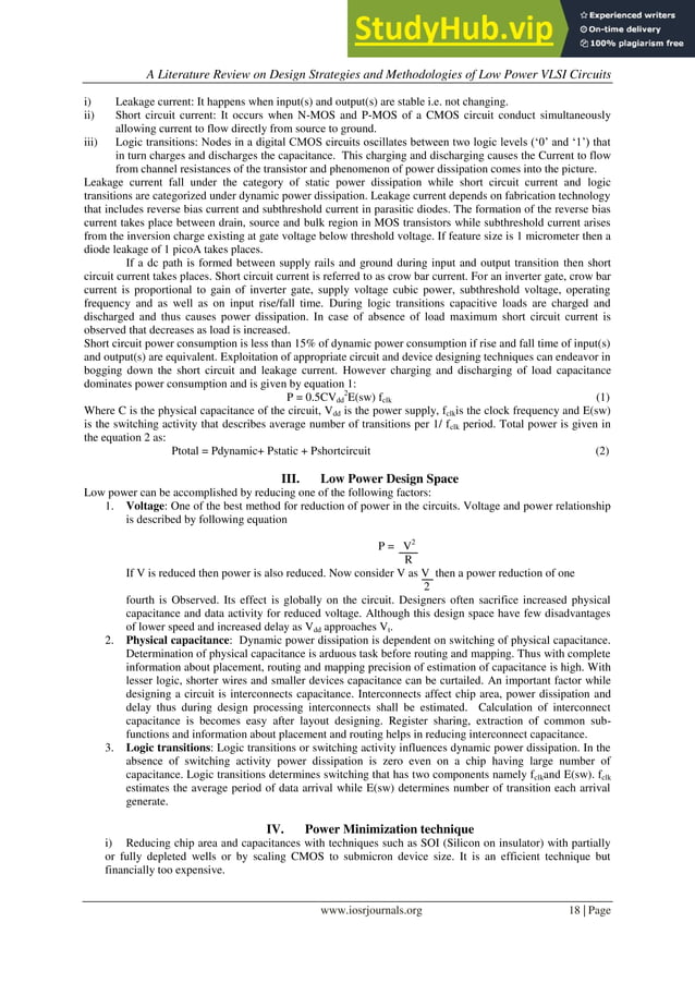 A Literature Review On Design Strategies And Methodologies Of Low Power VLSI Circuits | PDF
