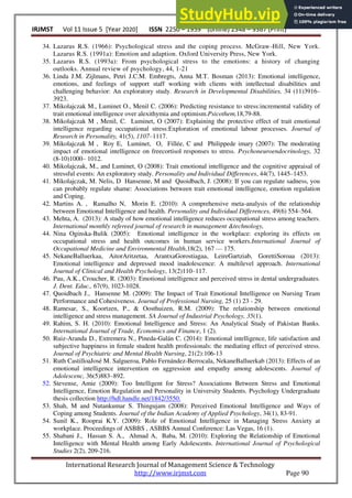 A Literature Review On Emotional Competency And Perceived Stress | PDF