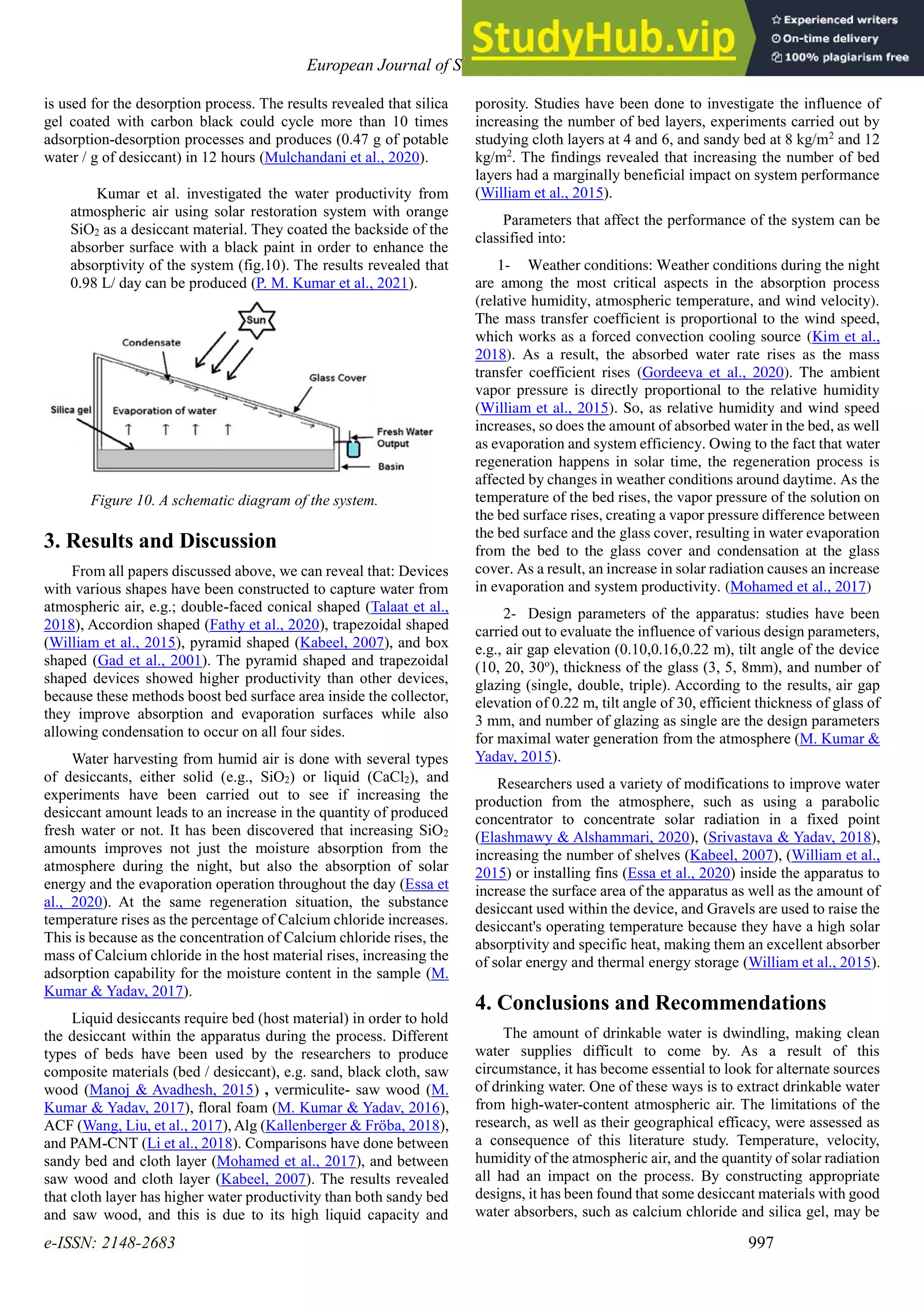 A Literature Review On Extraction Of Potable Water From Atmospheric Air ...