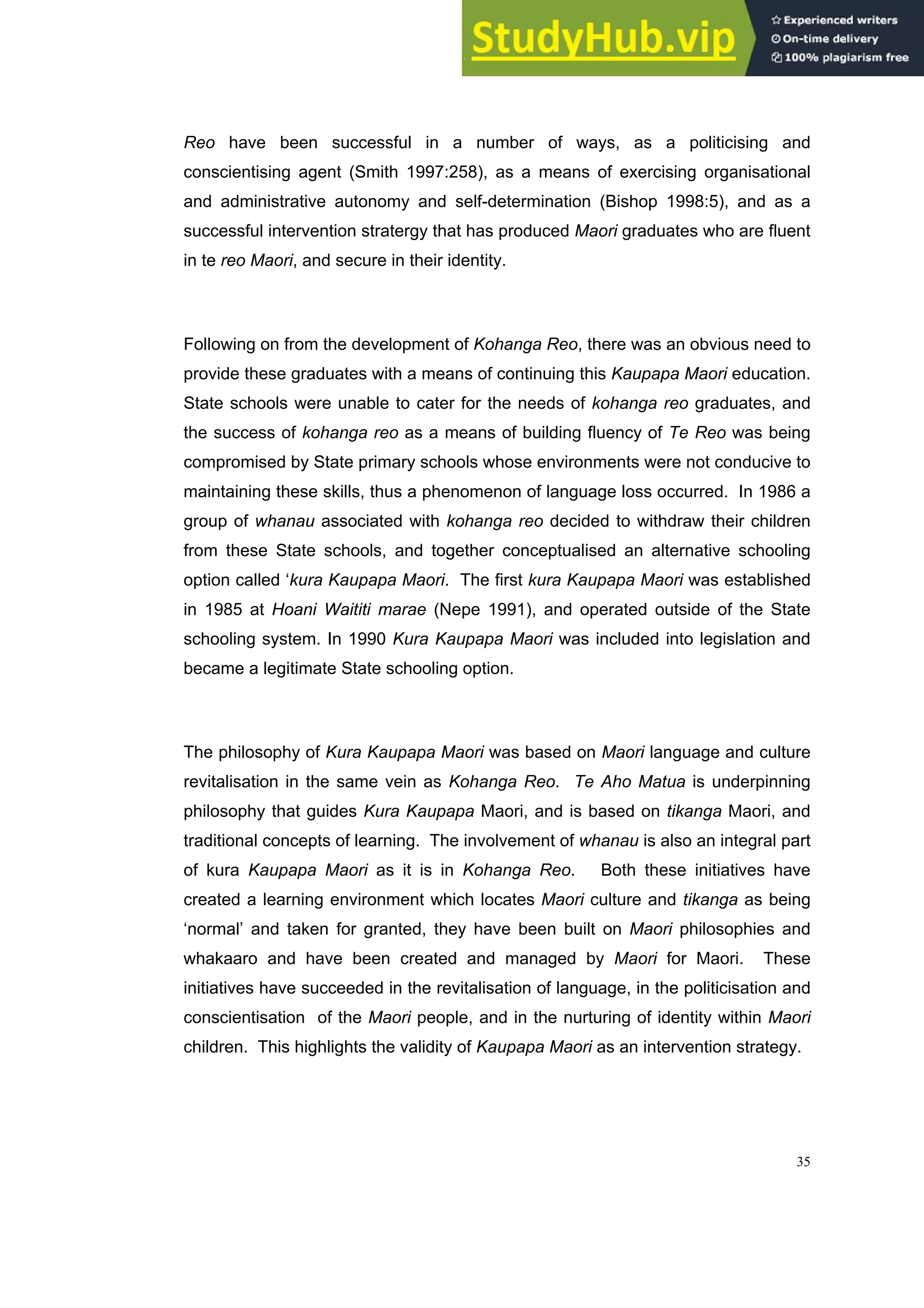 A LITERATURE REVIEW ON KAUPAPA MAORI AND MAORI EDUCATION PEDAGOGY | PDF | Education