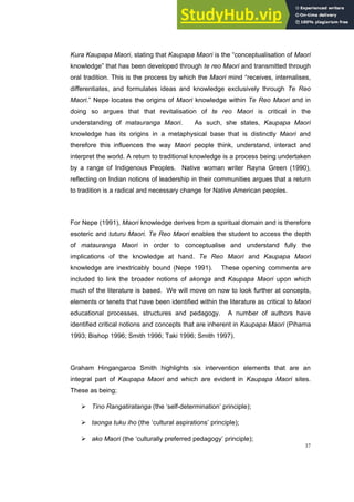 A LITERATURE REVIEW ON KAUPAPA MAORI AND MAORI EDUCATION PEDAGOGY | PDF