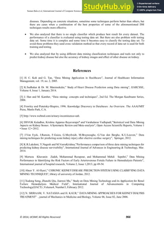 A Literature Review On Kidney Disease Prediction Using Data Mining ...