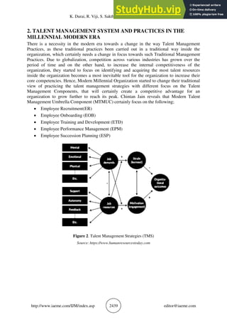 A LITERATURE REVIEW ON MEASUREMENT OF TALENT MANAGEMENT PRACTICES (TMP) ACROSS DIFFERENT SECTORS ...