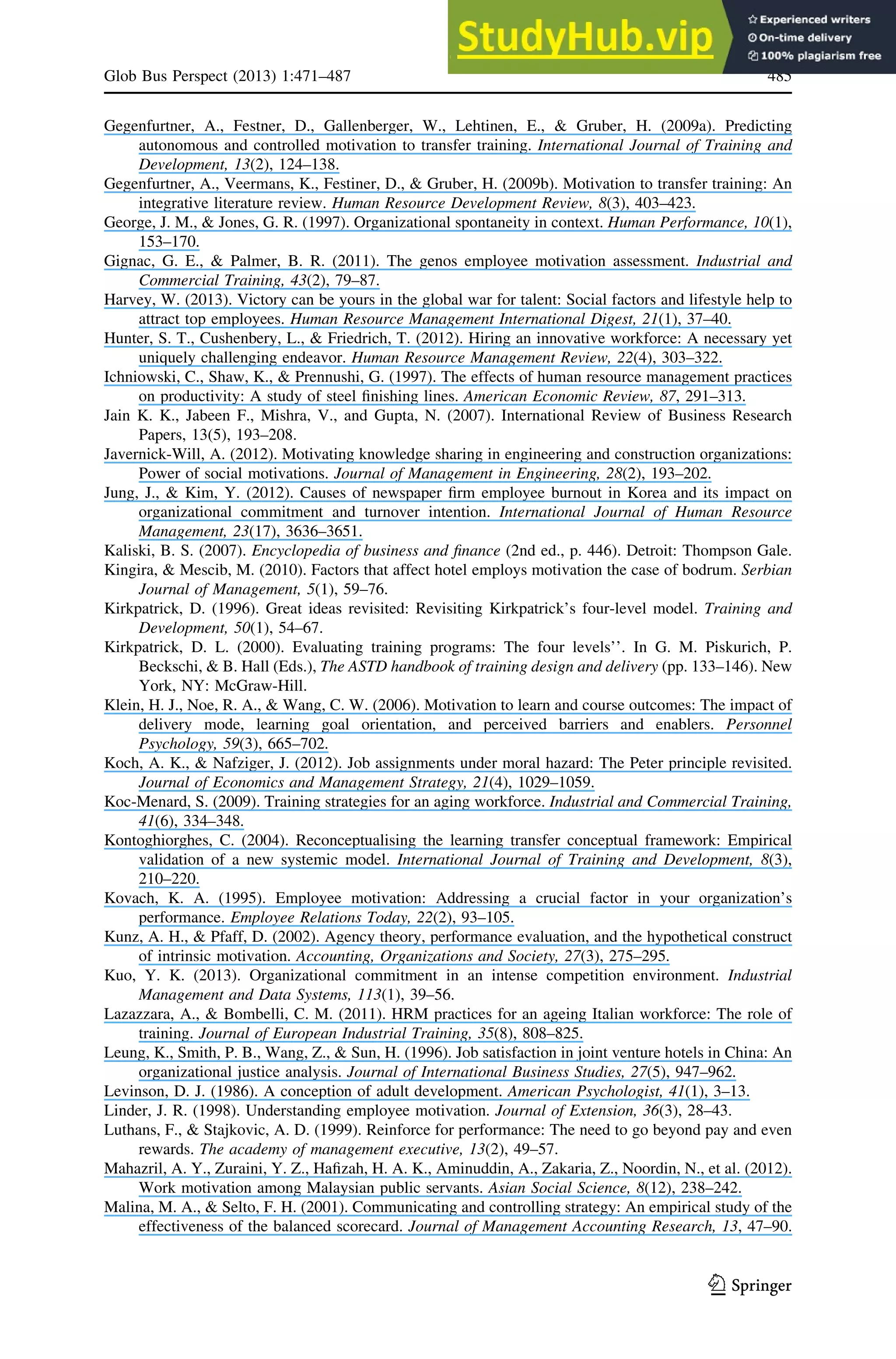A Literature Review On Motivation | PDF