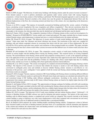 A Literature Review On Seismic Response Of Floating Column Building | PDF