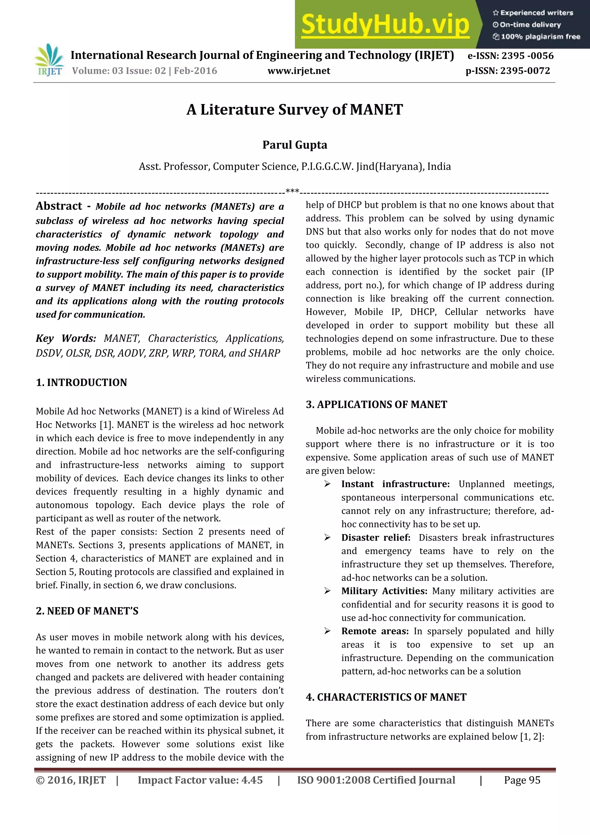 A Literature Survey of MANET.pdf