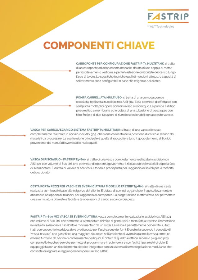 Fastrip T5 Multitank - Sistema completo di sverniciatura di ganci e telai | PDF | Chemistry ...