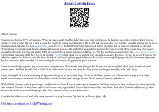 A Little Bit About Einstein Essay | PPT