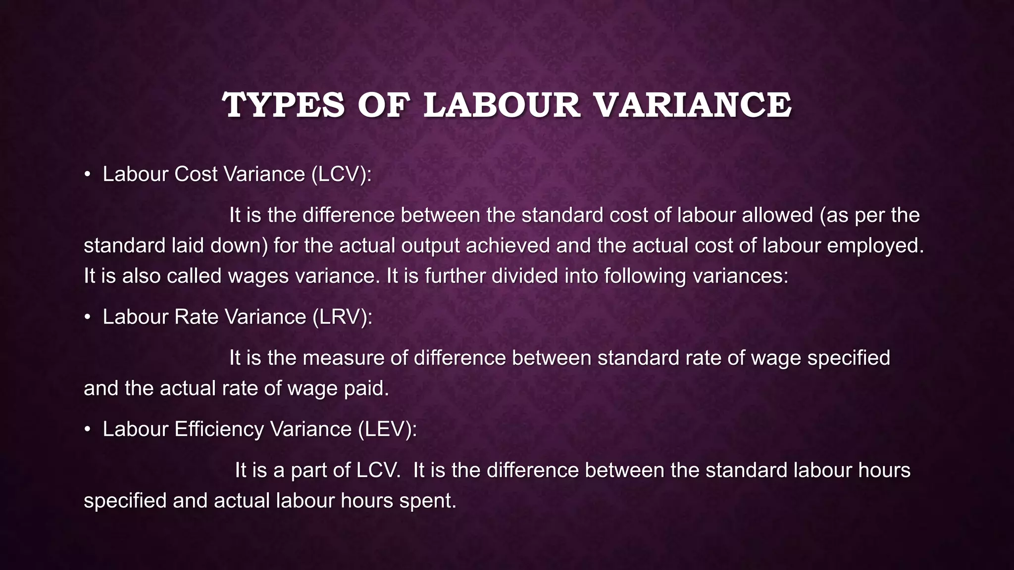 Labour variance analysis | PPTX