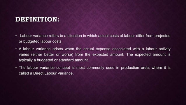 Labour variance analysis | PPTX