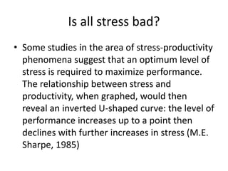 The corretaltion between stress and productivity | PPT
