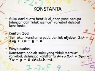 PPT Aljabar kel 5 kelas 8G SMPN 1 KOTA SERANG | PPTX